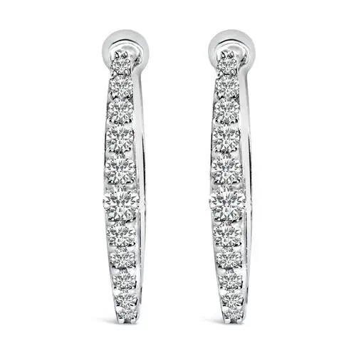 HAUS OF BRILLIANCE 10k Gold 1/4 Cttw Lab Grown Diamond Heart Huggie Earrings - White