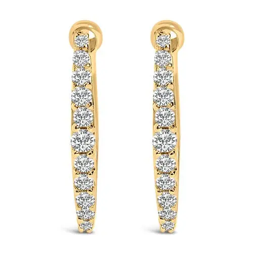 HAUS OF BRILLIANCE 10k Gold 1/4 Cttw Lab Grown Diamond Heart Huggie Earrings - Yellow