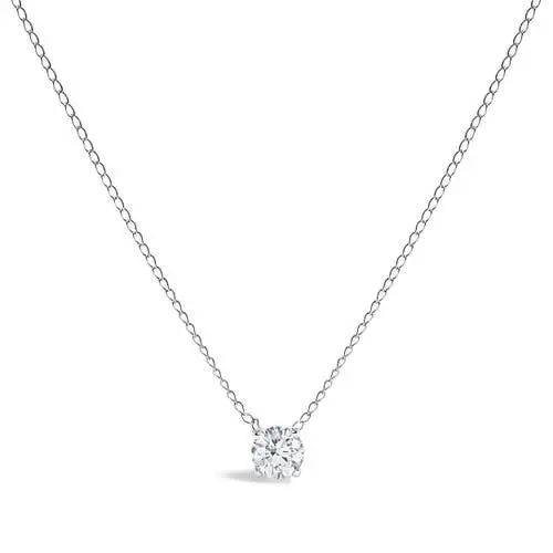 HAUS OF BRILLIANCE 14k Gold 0.5 Cttw Lab Grown Diamond Solitaire Pendant Necklace - White