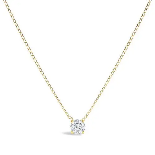 HAUS OF BRILLIANCE 14k Gold 0.5 Cttw Lab Grown Diamond Solitaire Pendant Necklace - Yellow