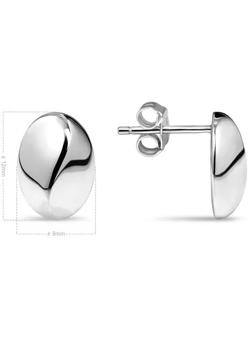 DEVATA Dome Stud Earrings - Silver