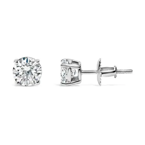HAUS OF BRILLIANCE 1.0 Ct Lab Grown Diamond Solitaire Stud Earrings
