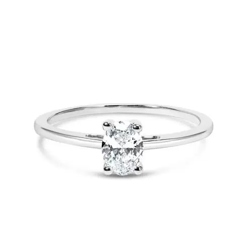 HAUS OF BRILLIANCE 14k Gold 1/2 Carat Lab Grown Diamond Engagement Ring - White