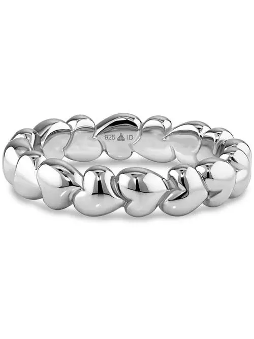 DEVATA Sweet Heart Eternity Band Ring - Silver