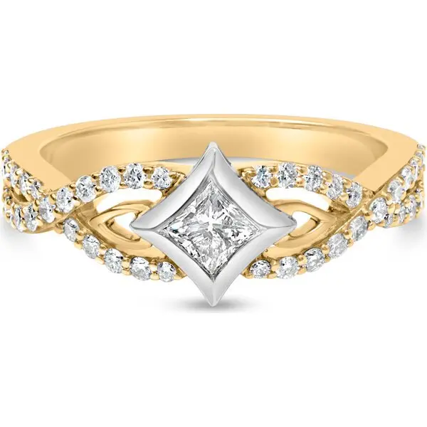HAUS OF BRILLIANCE 10k Diamond Kite And Twist Shank Ring 2/3 Cttw - Yellow