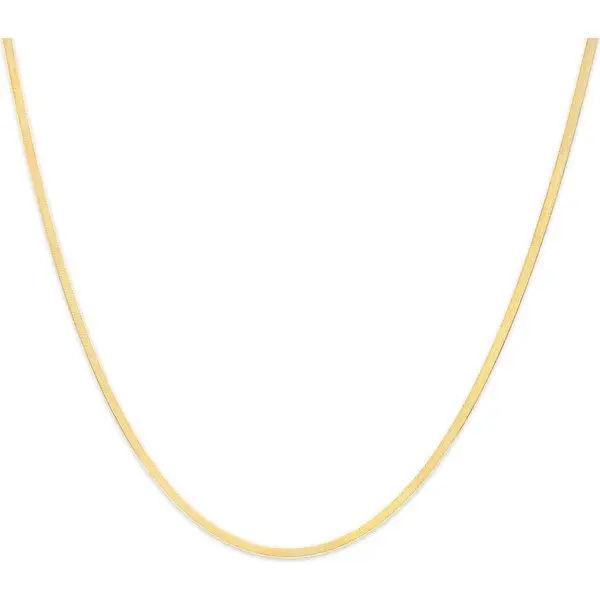 HAUS OF BRILLIANCE 14k Gold 2.8mm Imperial Herringbone Chain Necklace - Yellow