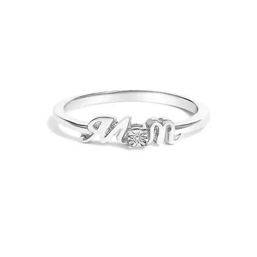 HAUS OF BRILLIANCE Diamond Accent "mom" Ring - White