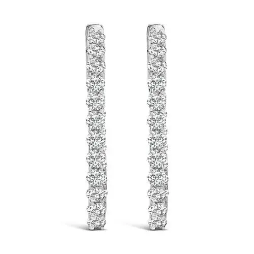 HAUS OF BRILLIANCE 14k Gold 1.0 Cttw Oval Lab Grown Diamond Hoop Earrings - White