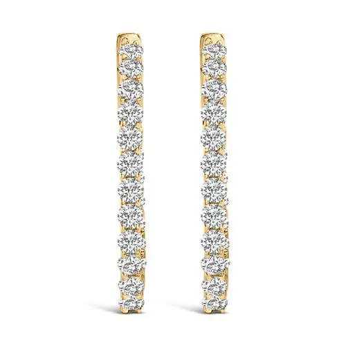 HAUS OF BRILLIANCE 14k Gold 1.0 Cttw Oval Lab Grown Diamond Hoop Earrings - Yellow