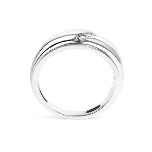 HAUS OF BRILLIANCE Sterling Silver 1/6 Cttw Three Stone Diamond Band Ring