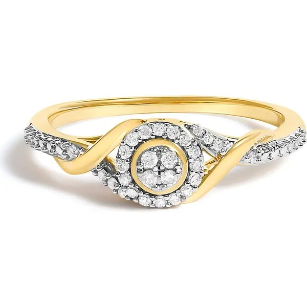 HAUS OF BRILLIANCE 10k Gold 1/10 Cttw Diamond Promise Ring - Yellow