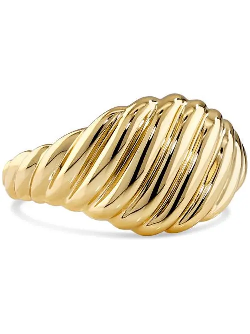 DEVATA Gold Plated Rope Ring - Yellow Gold