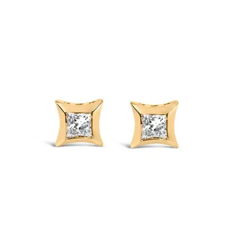 HAUS OF BRILLIANCE 10k Gold 1/5 Cttw Diamond Stud Earrings - Yellow
