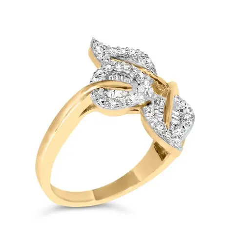 HAUS OF BRILLIANCE 1/2 Cttw Diamond Triple Leaf Ring