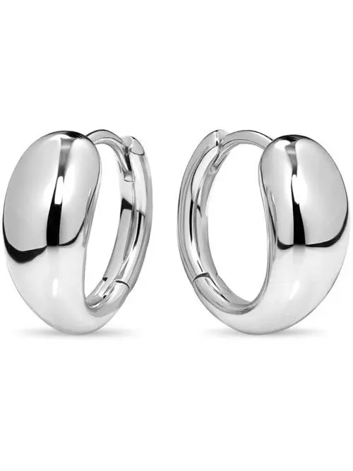 DEVATA Teardrop Hoop Earrings - Silver