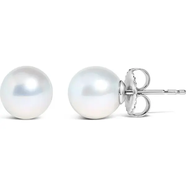HAUS OF BRILLIANCE 14k Gold Cultured Freshwater Pearl Stud Earrings - White