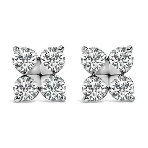 HAUS OF BRILLIANCE 10k Gold 1/2cttw Lab Grown Diamond Snowflake Stud Earrings - White
