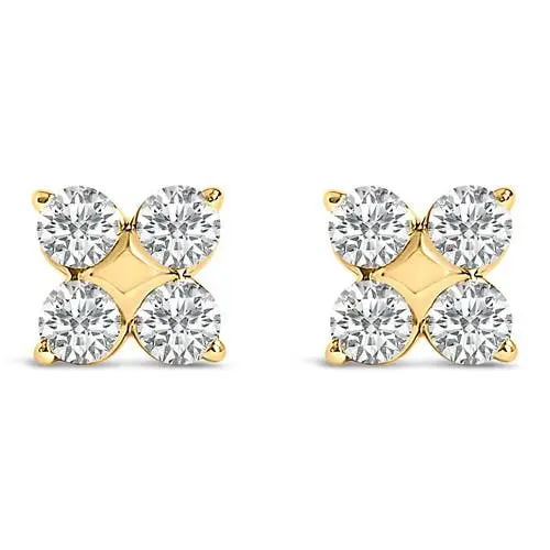 HAUS OF BRILLIANCE 10k Gold 1/2cttw Lab Grown Diamond Snowflake Stud Earrings - Yellow