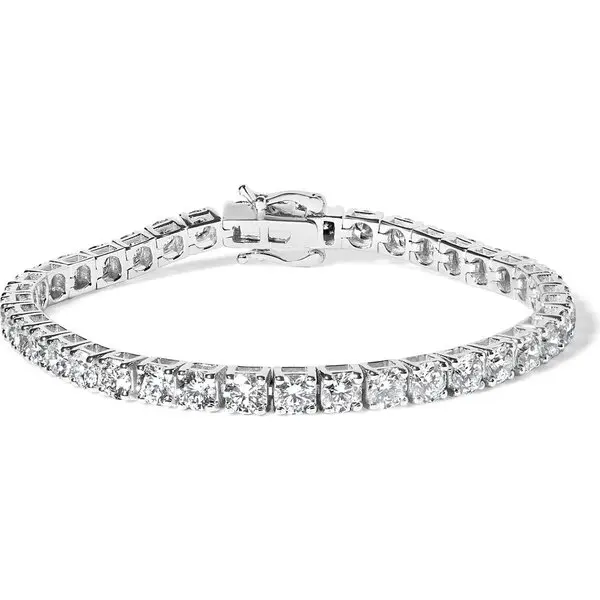 HAUS OF BRILLIANCE 14k Gold 12.00 Cttw Lab Grown Round Diamond Tennis Bracelet - White