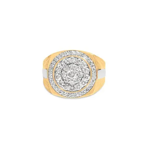 HAUS OF BRILLIANCE 10k Gold 1 1/2cttw Diamond Signet Ring - Yellow