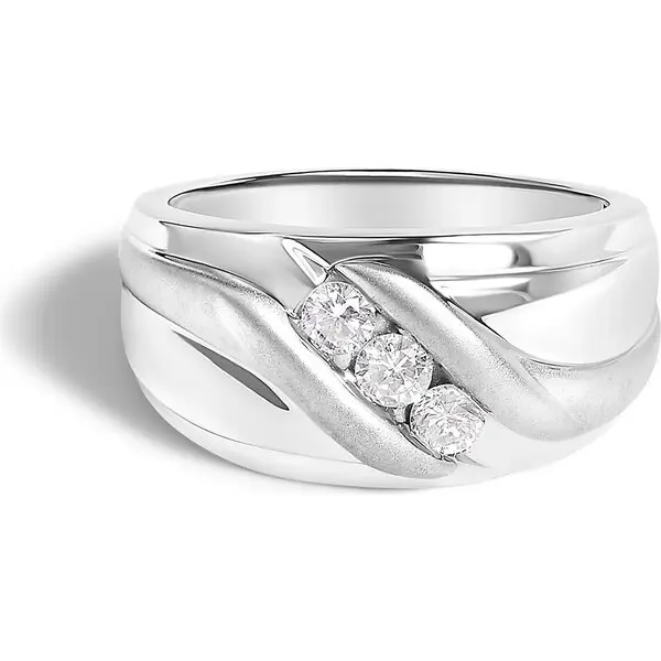HAUS OF BRILLIANCE 1/2 Cttw Diamond 3-stone Band Ring - White