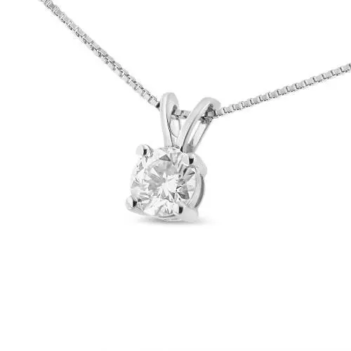 HAUS OF BRILLIANCE 14k Gold 1/4 Cttw Lab Grown Solitaire Pendant Necklace - Diamond