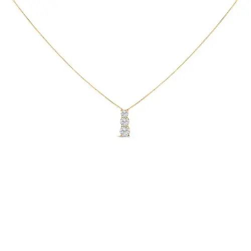 HAUS OF BRILLIANCE 14k Gold 1/2cttw Lab Grown Diamond Pendant Necklace - Yellow