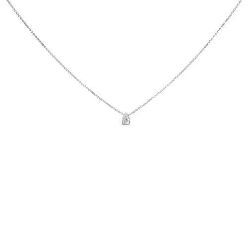 HAUS OF BRILLIANCE 14k Gold 0.50 Cttw Pear Lab Grown Diamond Solitaire Pendant Necklace - White