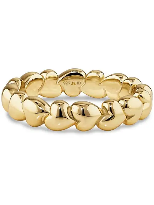 DEVATA Sweet Heart Eternity Band Ring - Yellow Gold