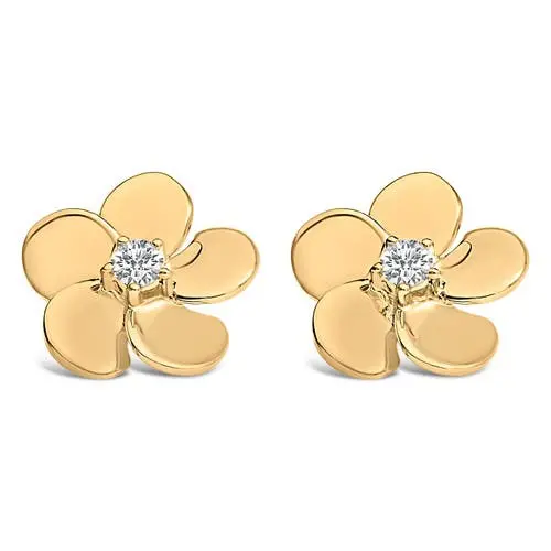 HAUS OF BRILLIANCE 10k Gold 1/3 Cttw Lab Grown Diamond Flower Stud Earrings - Yellow