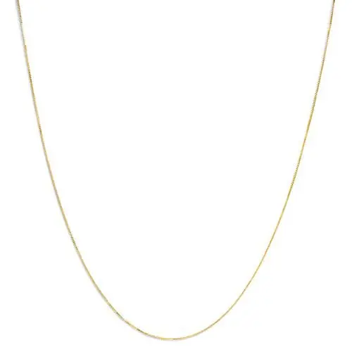 HAUS OF BRILLIANCE 14k Gold 0.75mm Classic Box Chain Necklace - Yellow