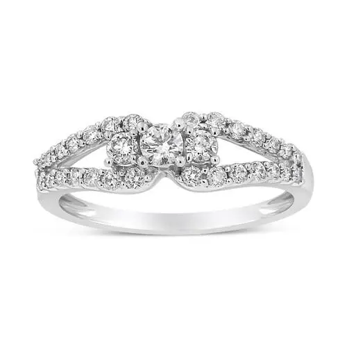 HAUS OF BRILLIANCE 10k Gold 1/2 Cttw Diamond Ring - White
