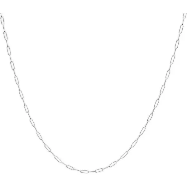 HAUS OF BRILLIANCE 14k Gold 2.5mm Paperclip Chain Necklace - White