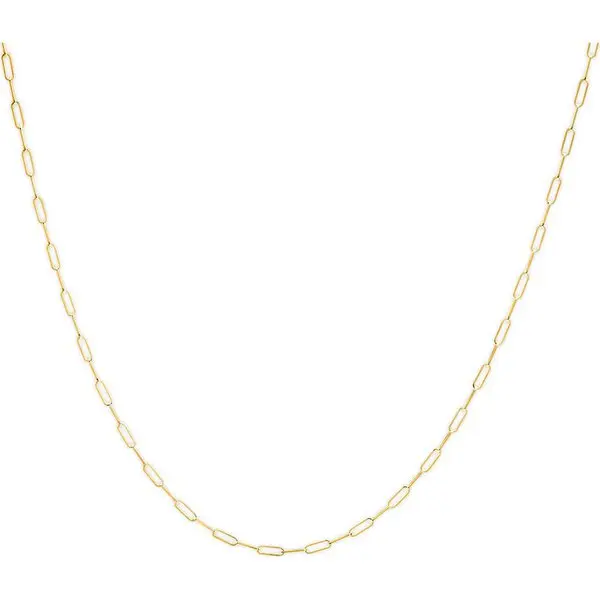 HAUS OF BRILLIANCE 14k Gold 2.5mm Paperclip Chain Necklace - Yellow