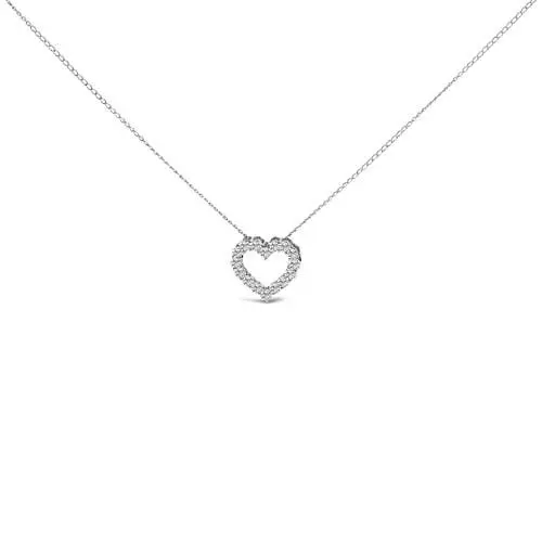 HAUS OF BRILLIANCE 14k Gold 0.50 Ct. Lab-grown Diamond Heart Pendant Necklace - White