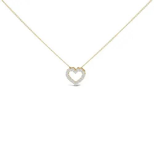 HAUS OF BRILLIANCE 14k Gold 0.50 Ct. Lab-grown Diamond Heart Pendant Necklace - Yellow