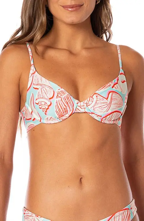 MAAJI Australian Reef Dainty Reversible Underwire Bikini Top - Lt/pastel Blue