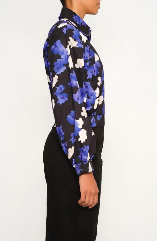 THE LULO PROJECT Citadel Floral Stretch Cotton Bomber Jacket