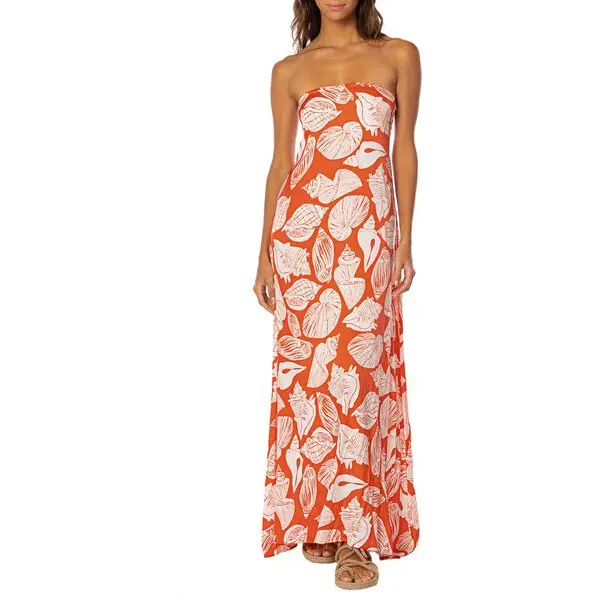 MAAJI Australian Reef Strapless Maxi Dress - Bright Red