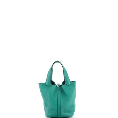 Hermès Picotin Lock Bag Clemence Pm - Green