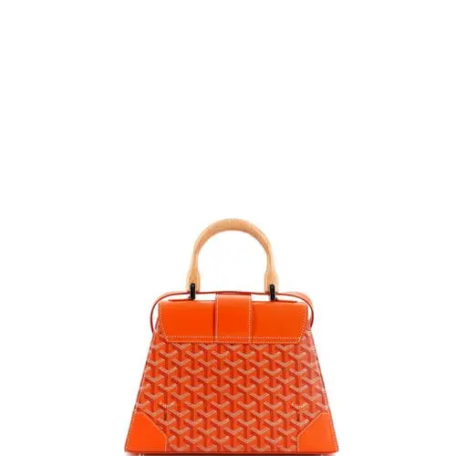 Goyard Saigon Top Handle Bag Coated Canvas With Leather Pm - Orange