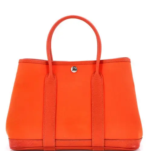 Hermès Garden Party Tote Toile And Leather 30 - Red