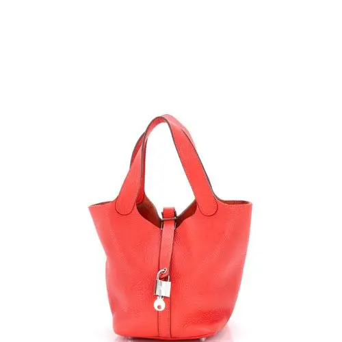 Hermès Picotin Lock Bag Clemence Pm - Red
