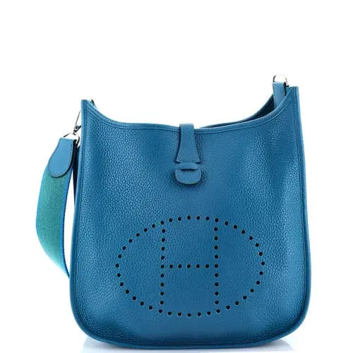 Hermès Evelyne Iii Clemence Pm Shoulder Bag - Blue