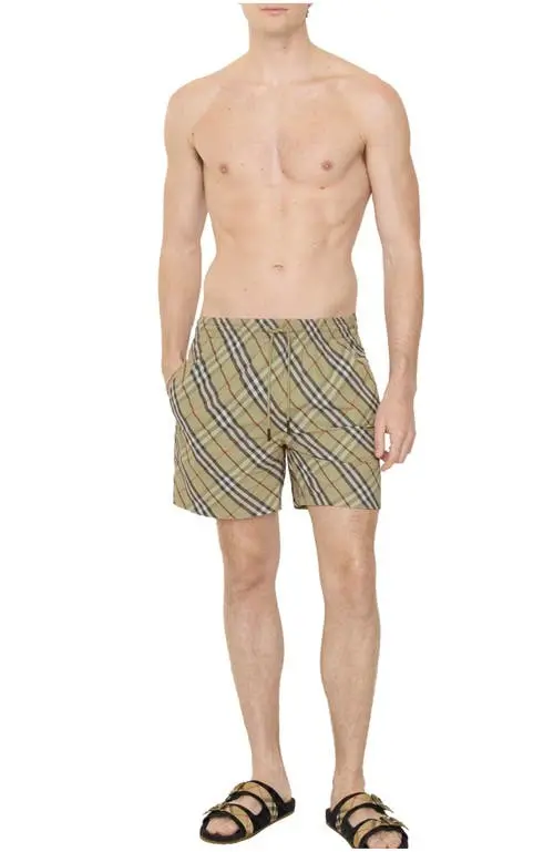 Burberry Check Swim Shorts - Glade Green