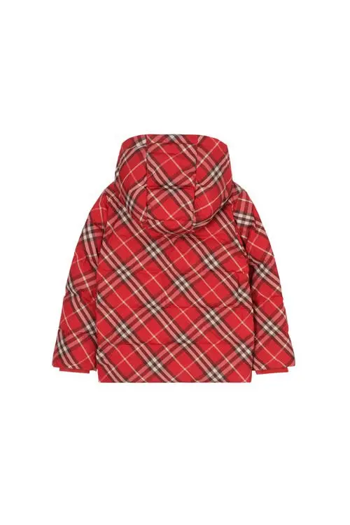 Burberry Check Hooded Puffer Coat