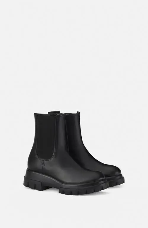Agl Chunky Beat Leather Ankle Boot