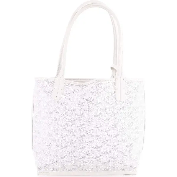 GOYARD Anjou Reversible Tote Coated Canvas Mini - White