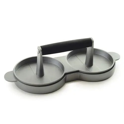 NORPRO Nonstick Cast Aluminum Double Hamburger Press - Silver