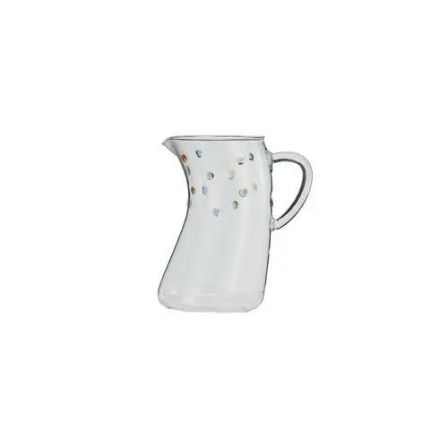 STORIED HOME Artisanal Borosilicate Pitcher With Raised Dots